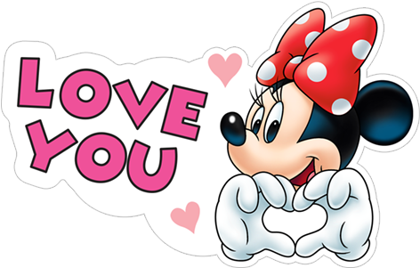 Download Love You Minnie - Minnie Mouse Phone Stickers - Full Size PNG ...