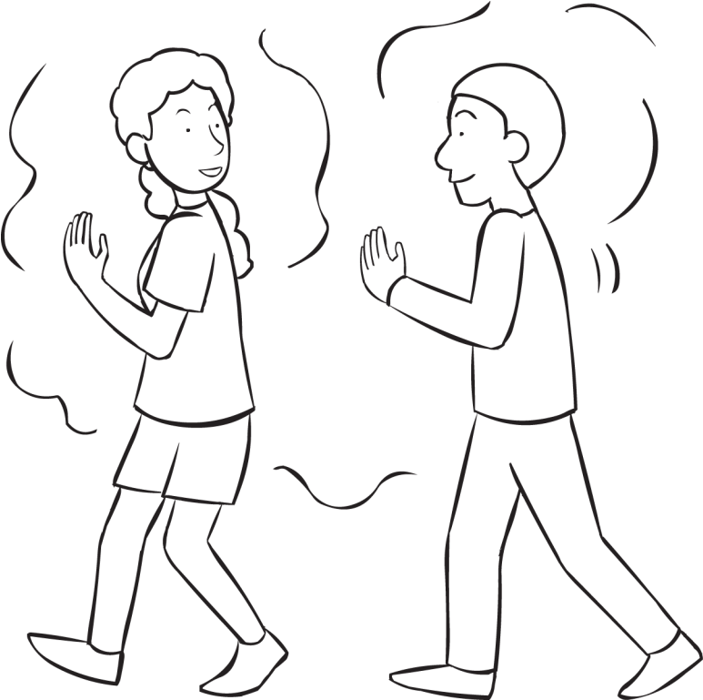 Download Back Two People Moving Quickly In A Fast Tag And Pe - Line Art ...