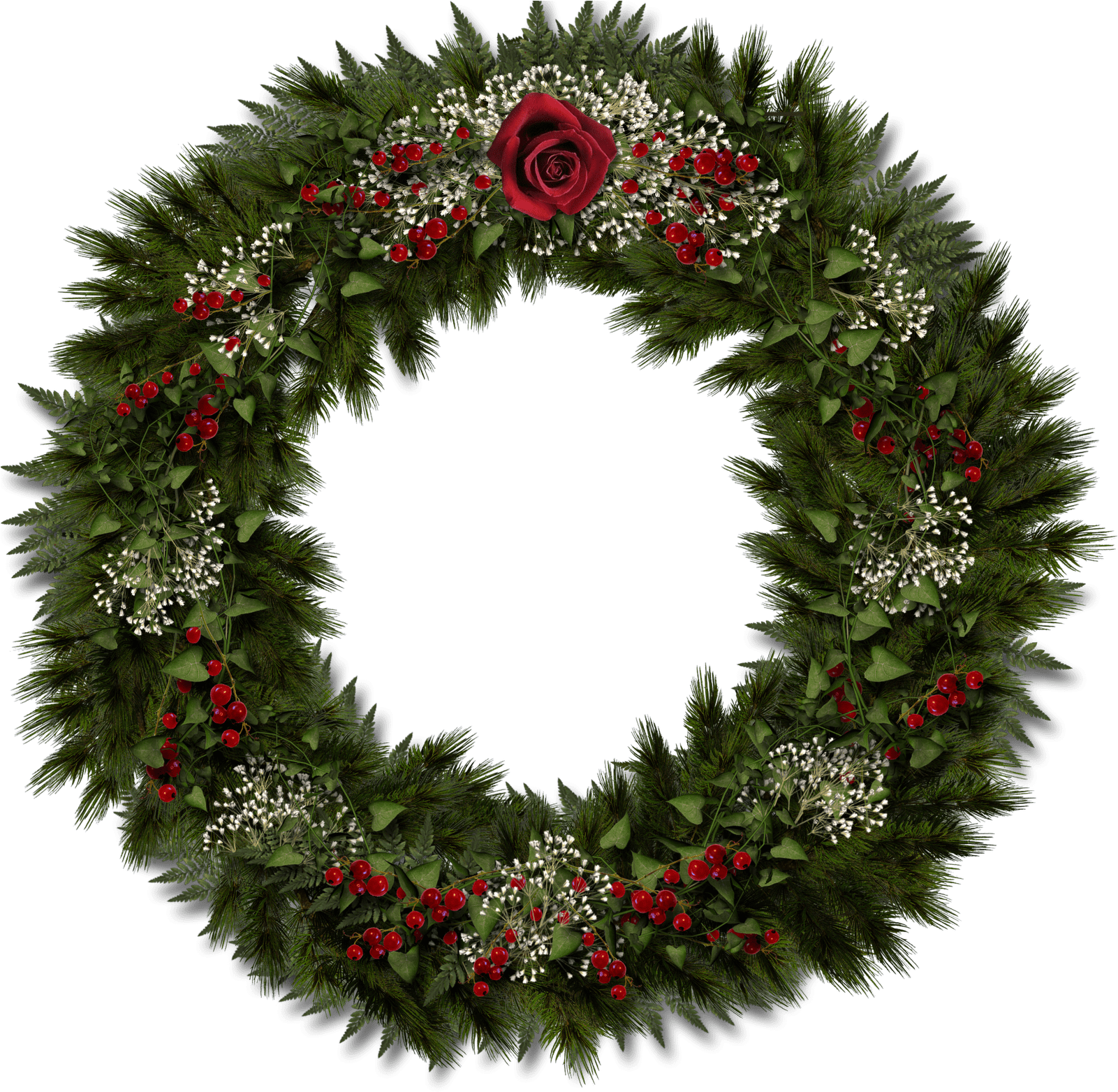 Download Christmas Door Decoration - Real Christmas Wreath Png - Full ...
