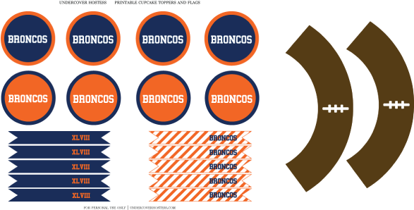 Download Broncos Printable Cupcake Wrappers, Cupcake Toppers - Denver ...