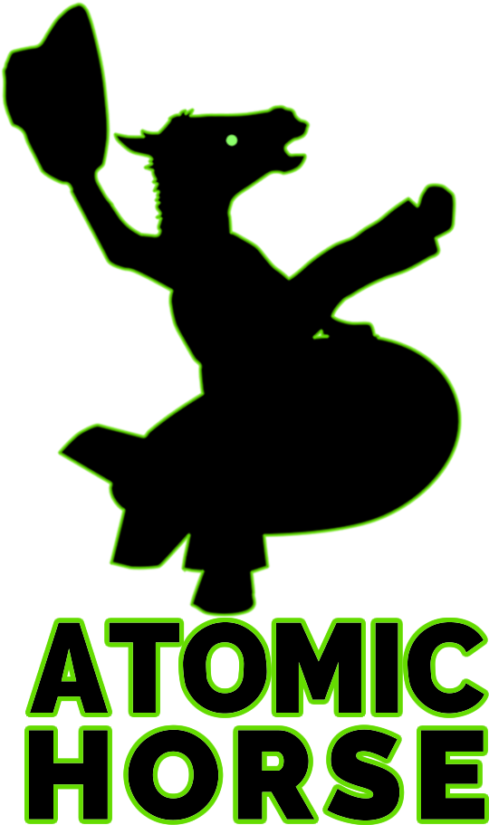 Download Atomic Horse Logo Of A Horse Man Riding An Atom Bomb - Poster ...