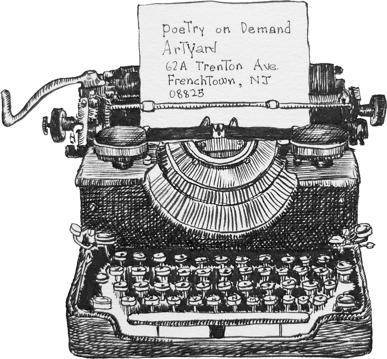 Download Poetry On Demand - Typewriter Drawing Transparent - Full Size ...
