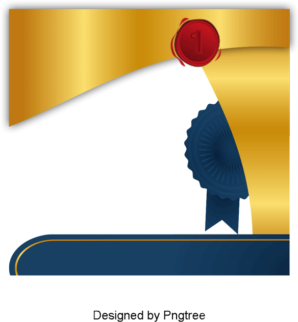 Download Golden Badge Certificate, Vector Png, Qualification - Badge ...