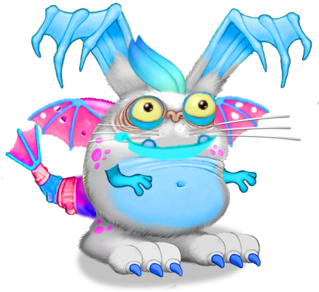Download Transparent Neon Blue & Pink Monster - Baby Ghazt From My ...