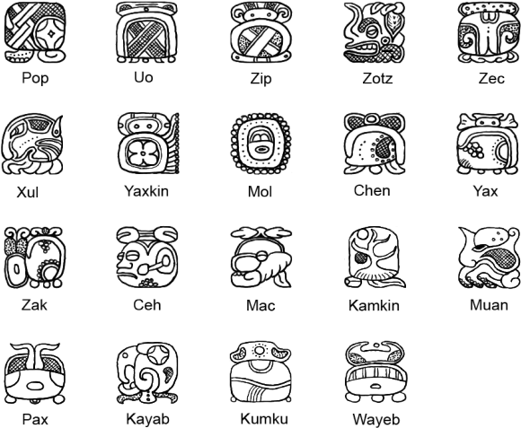 Download Drawn Calendar Mayan - Mayan Symbols - Full Size PNG Image ...
