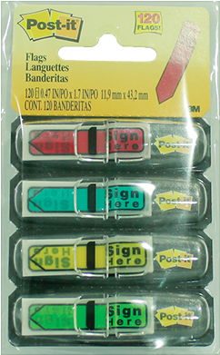 Download B 3m 684-sh - Arrow Message 1/2" Page Flags, Sign Here, 4 ...