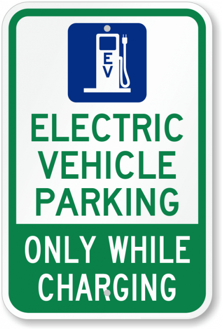 Download Electric Vehicle Parking Sign - No Parking Except For Electric ...