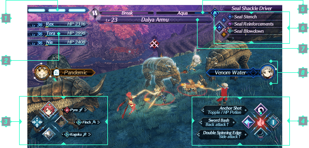 Download Xc2 Battle Screen - Xenoblade Chronicles 2 Combat - Full Size ...