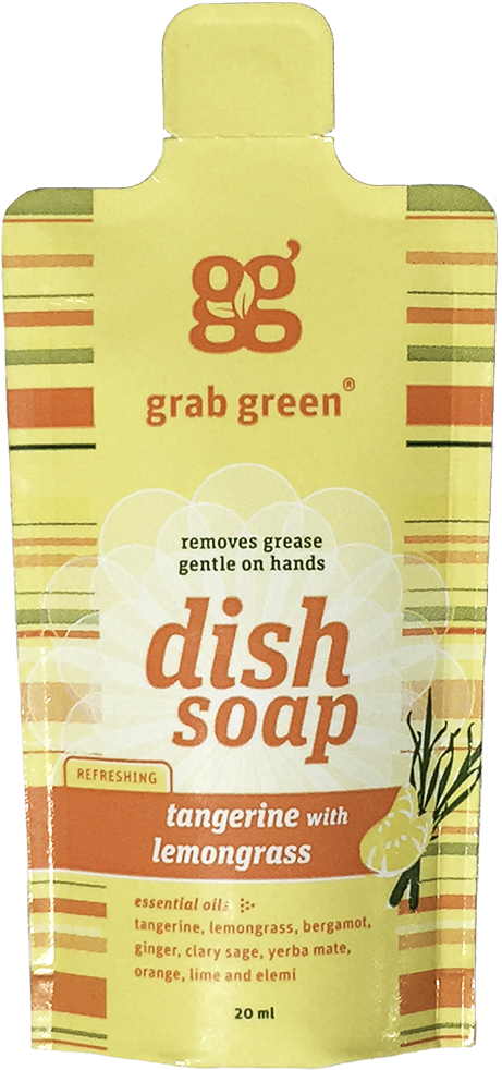 Download Grab Green Dish Soap Mini-pouch - Tangerine - Full Size PNG ...