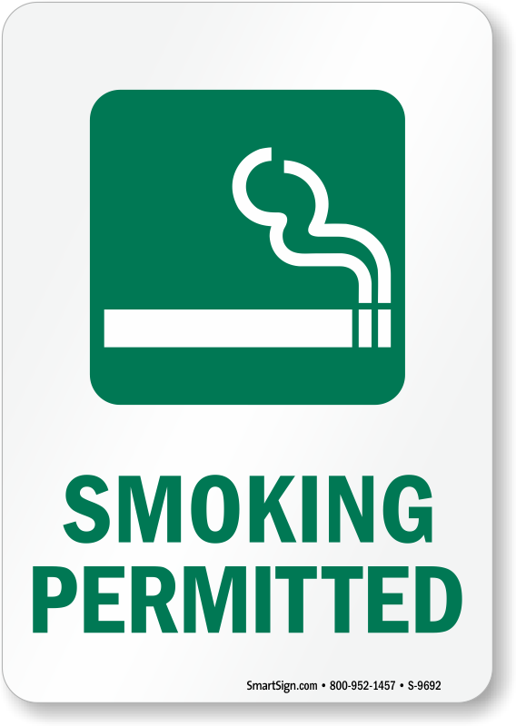 Download Zoom, Price, Buy - Designated Smoking Area Signs - Full Size ...