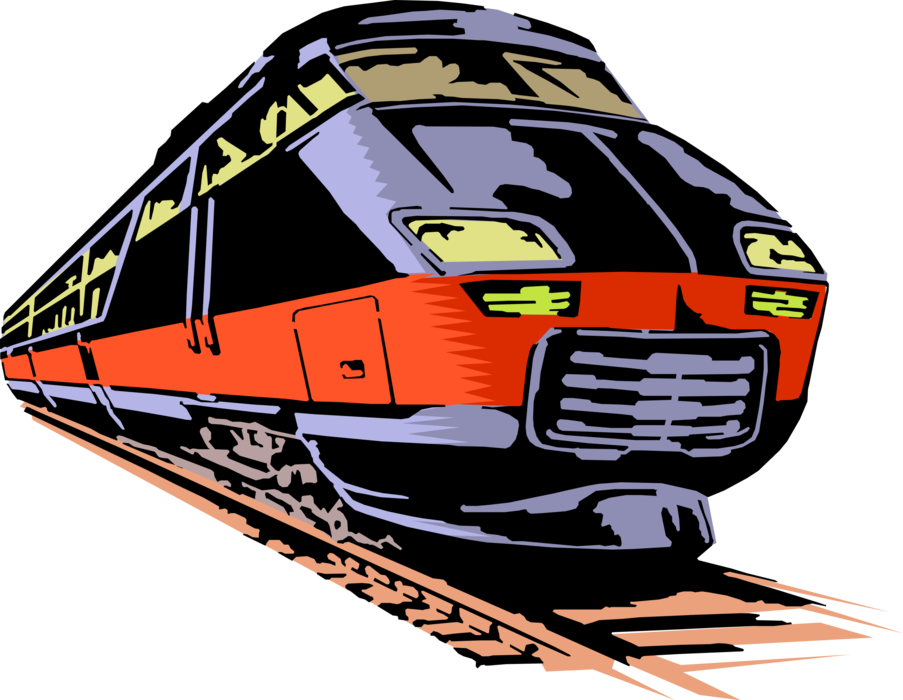 Download Vector Illustration Of Railroad Rail Transport Speeding ...