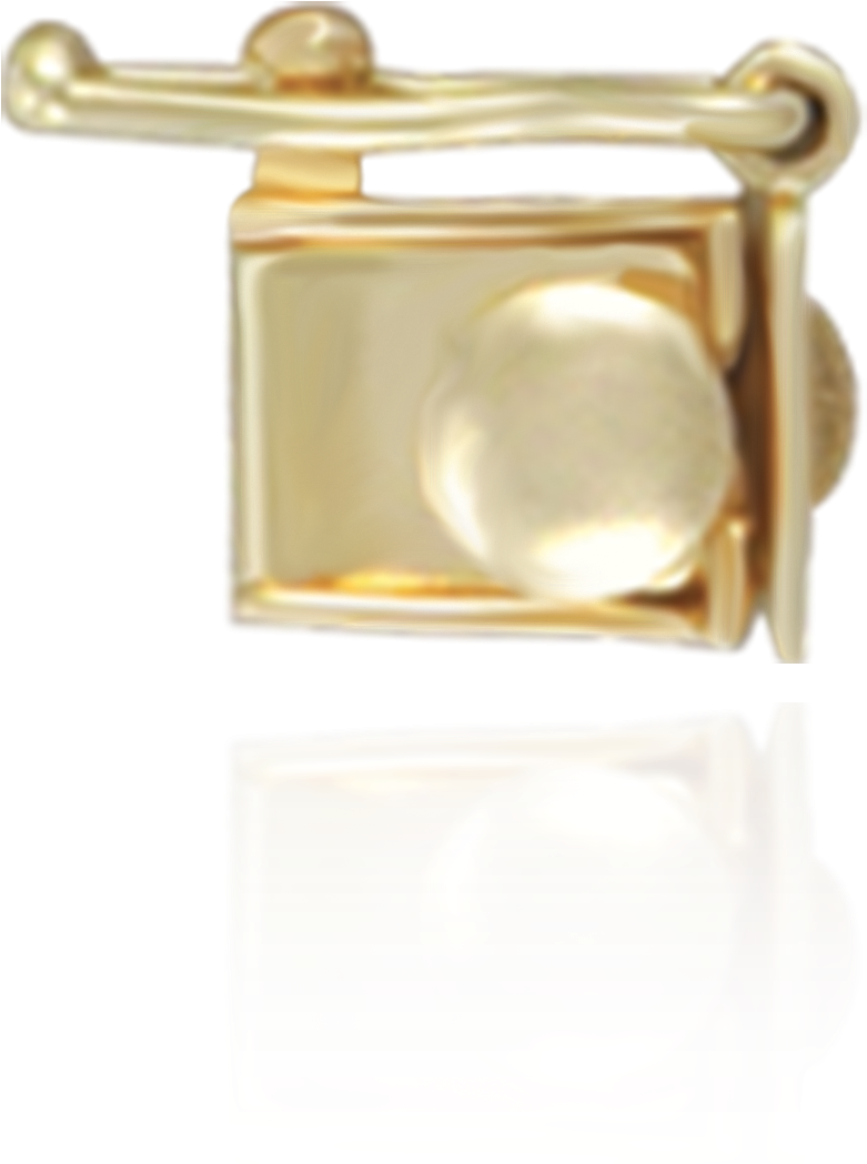 Download Open Top Box Clasps With Push Button - Gold - Full Size PNG ...