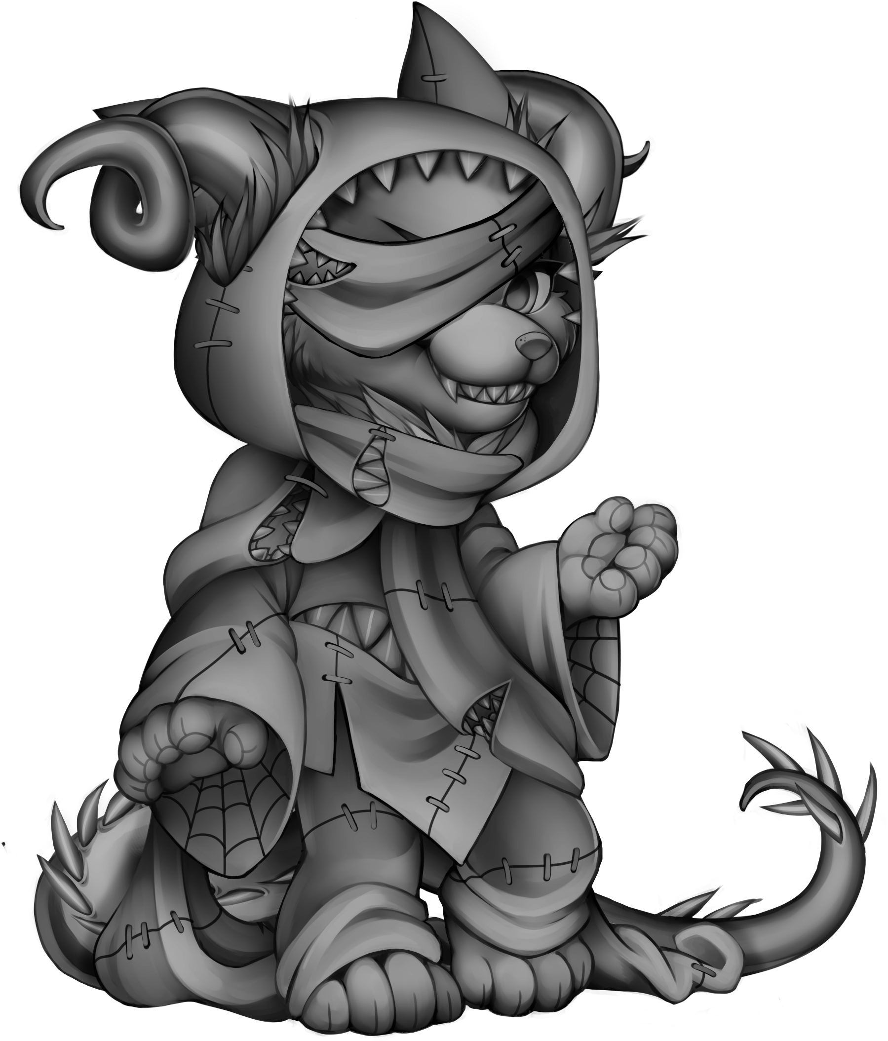 Download Spooky Fox Dragon Base - Drawing - Full Size PNG Image - PNGkit