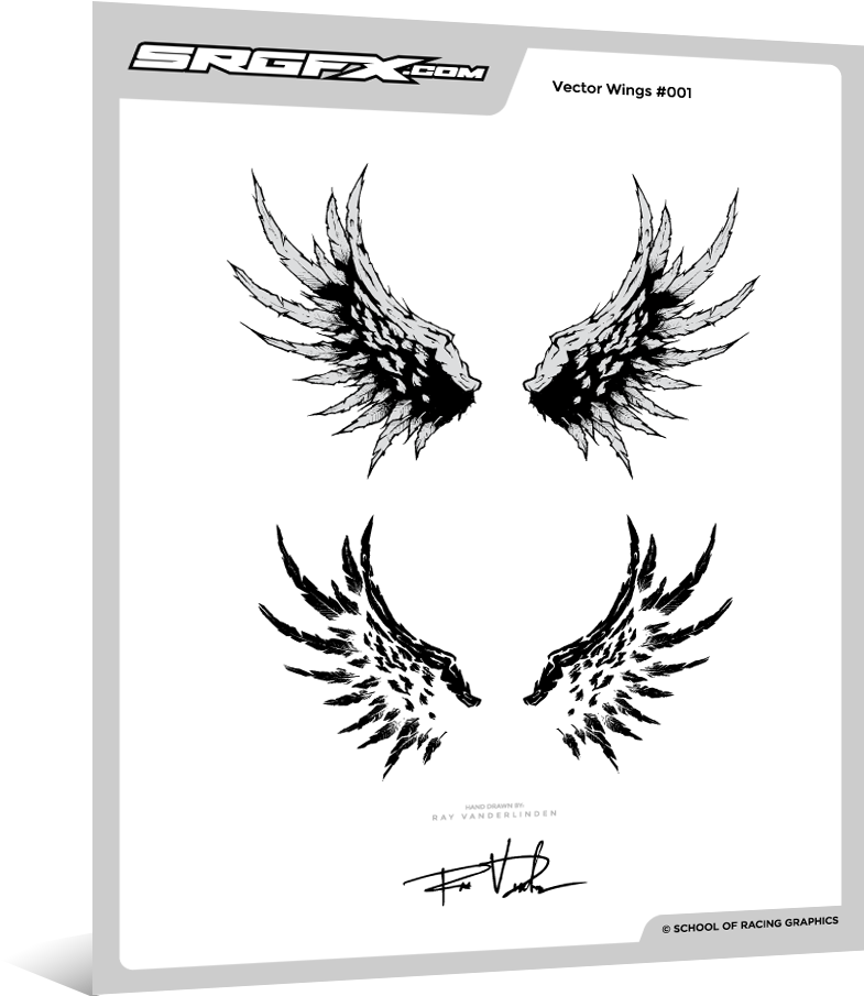 Download Hand Drawn Vector Wings - Racing Wings Art - Full Size PNG ...