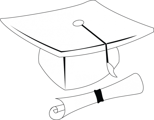 Download Graduation Cap And Scroll - Drawing - Full Size PNG Image - PNGkit