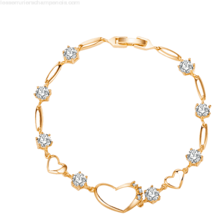 Download Korean Women Jewelry Bracelets Rhinestones Hollow Heart - Full Size PNG Image - PNGkit