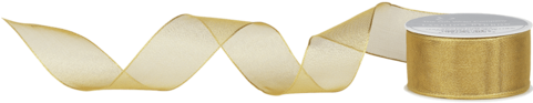 Download Sheer Gold Wired Ribbon - Gold - Full Size PNG Image - PNGkit