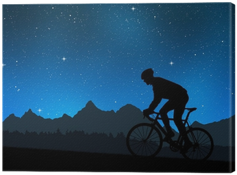 Download Silhouette Of The Cyclist Riding A Road Bike In Night - Wagner ...