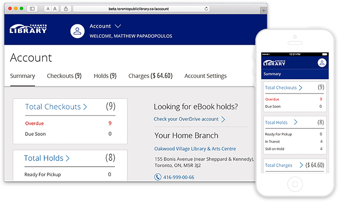 Download New Features In Your Account - Toronto Public Library Card ...