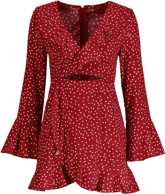 Download Cut Ruffles Dress Cherry M Out Red Dots Brqbr - Dress - Full ...