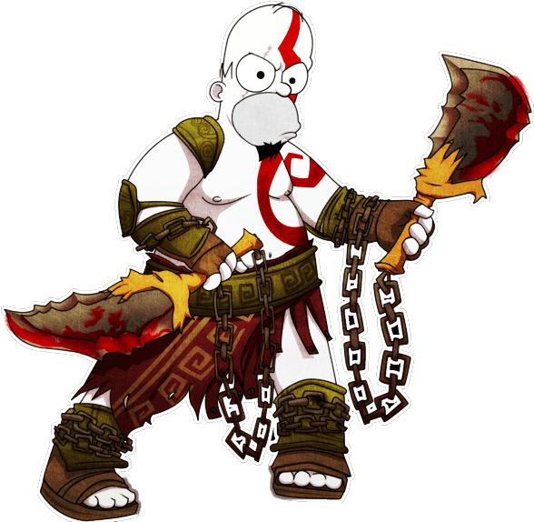 Download Homer Kratos At Your Service - Homer Simpson God Of War - Full ...