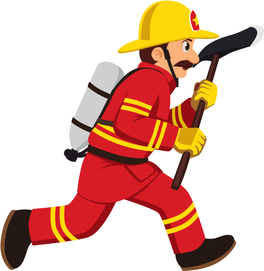 Download Cartoon Firefighter Clear Background - Full Size PNG Image ...
