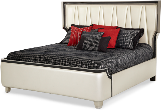 Download Cal King Pearl Bed Frame With Headboard Footboard Rails ...