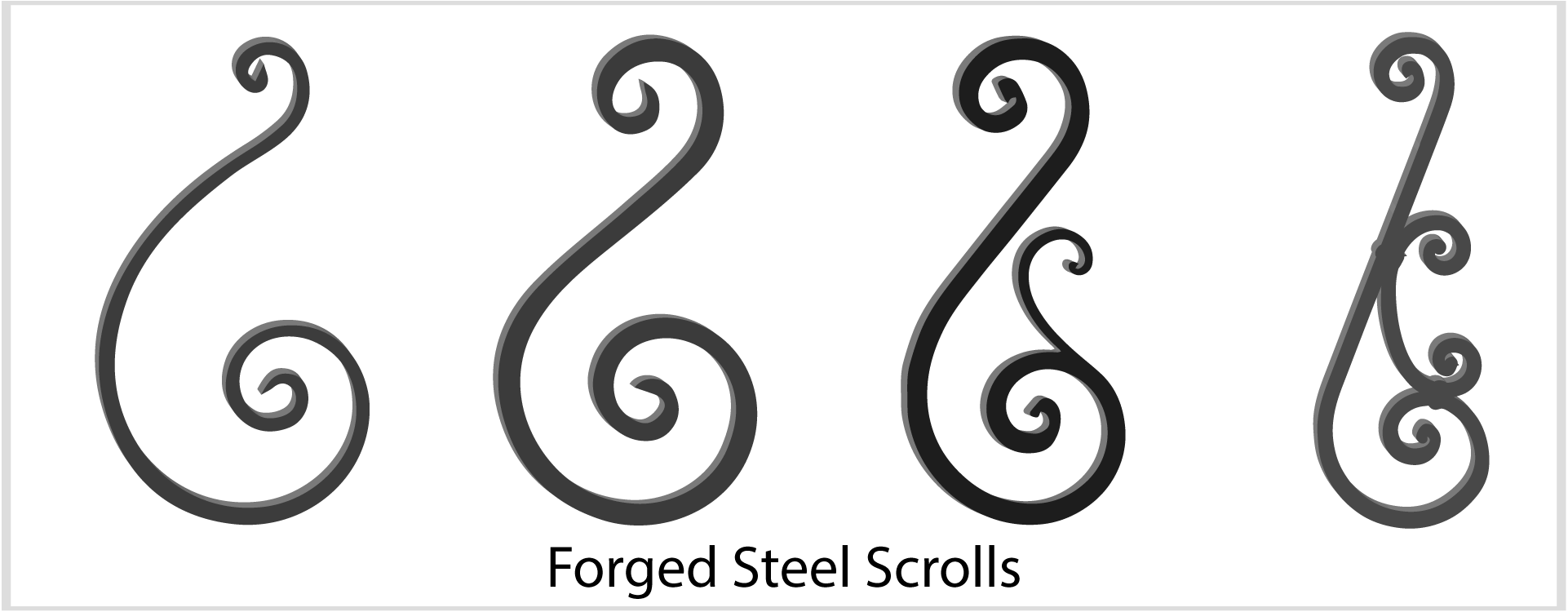 Download Wrought Iron Scrolls, Forged Steel Scrolls - Steel - Full Size ...