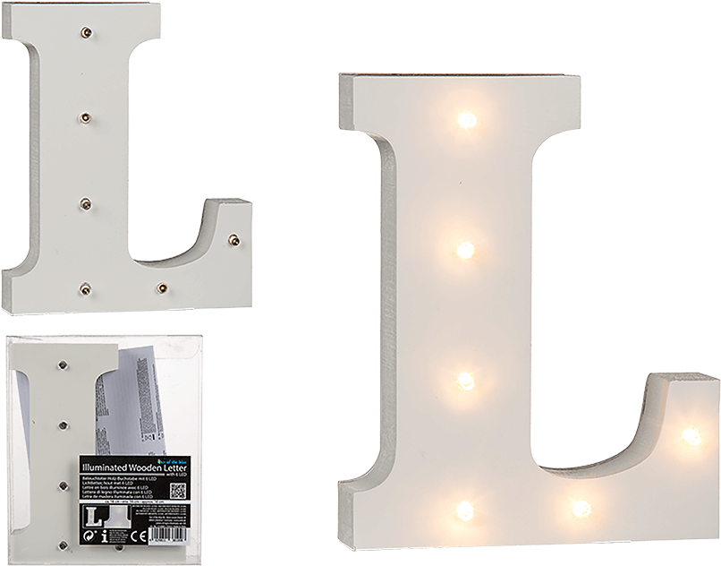 Download Light Up Wooden Letter L - White 16cm - Full Size PNG Image ...