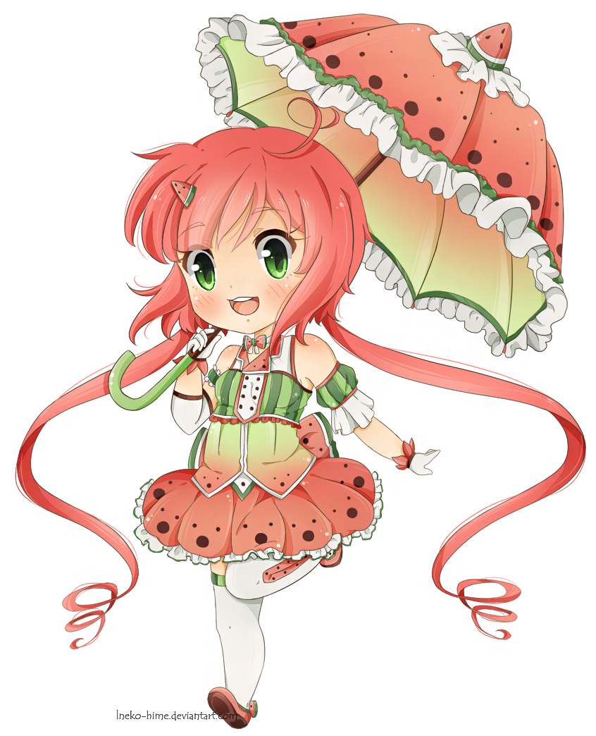Download Drawn Watermelon Chibi - Watermelon Girl Anime - Full Size PNG ...