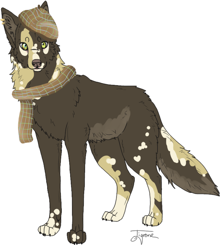 Download Character Design/breeding Center Open - Wolf Base With Scarf ...