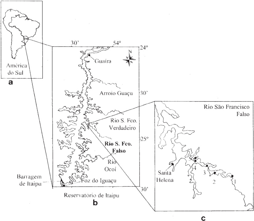 Download Mapa Da Área De Estudo , Reservatório De Itaipu (b) - Mapa Do ...