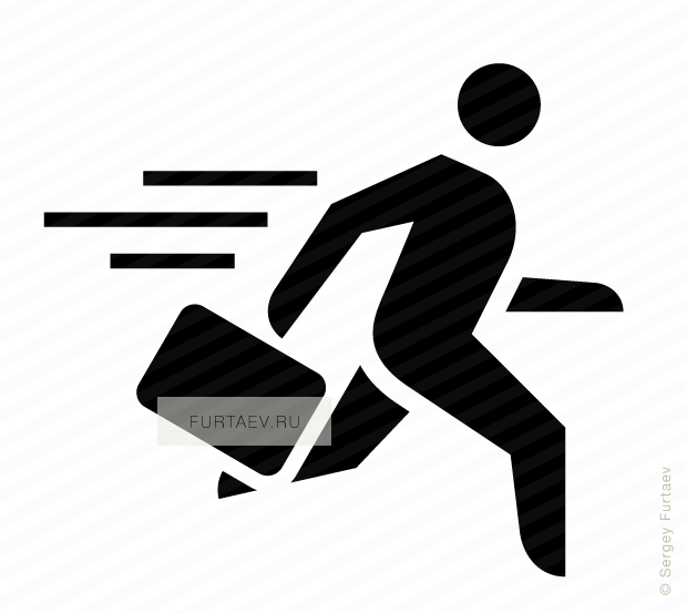 Download Vector Icon Of Running Man With Briefcase In His Hand ...