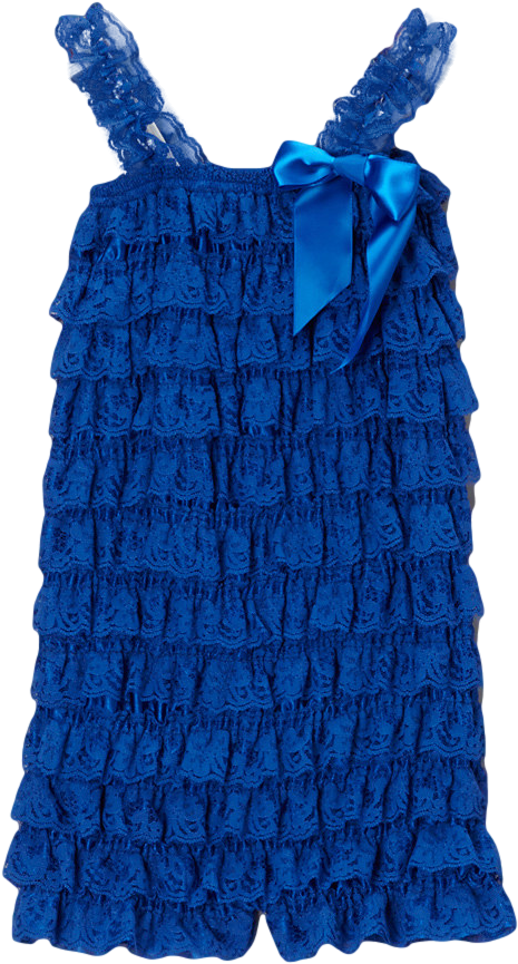 Download Royal Blue Lace Ruffle Romper - Ruffle - Full Size PNG Image ...