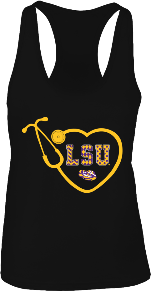 Download Heart Stethoscope Patterned Letters Lsu Tigers Shirt - Shirt ...