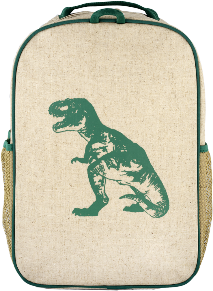Download Green Dinosaur Grade School Backpack - Soyoung Raw Linen Blue ...