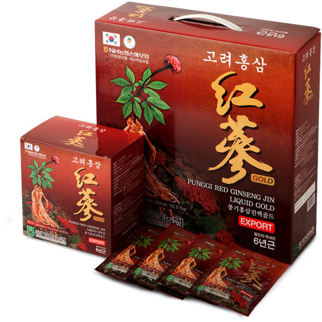 Download Korean Red Ginseng Jin Liquid Gold - Ginseng - Full Size PNG ...