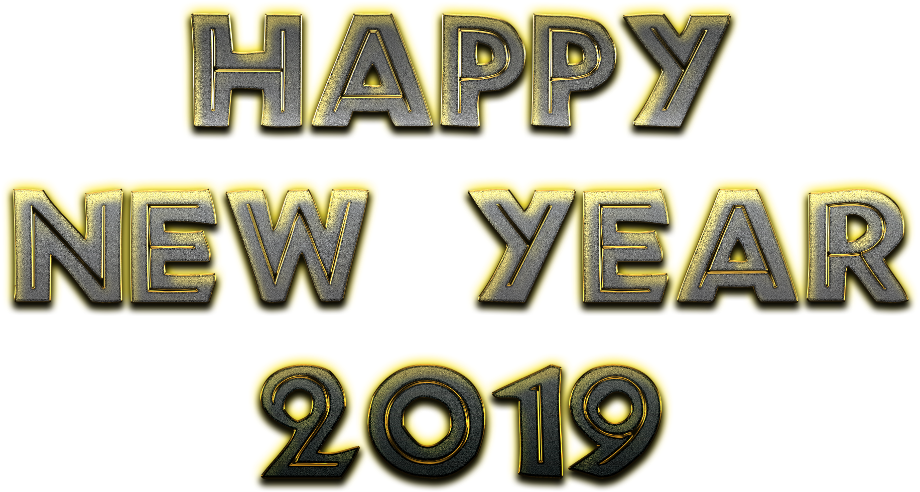 Download Happy New Year Png 2019 Transparent Background - Metal - Full ...