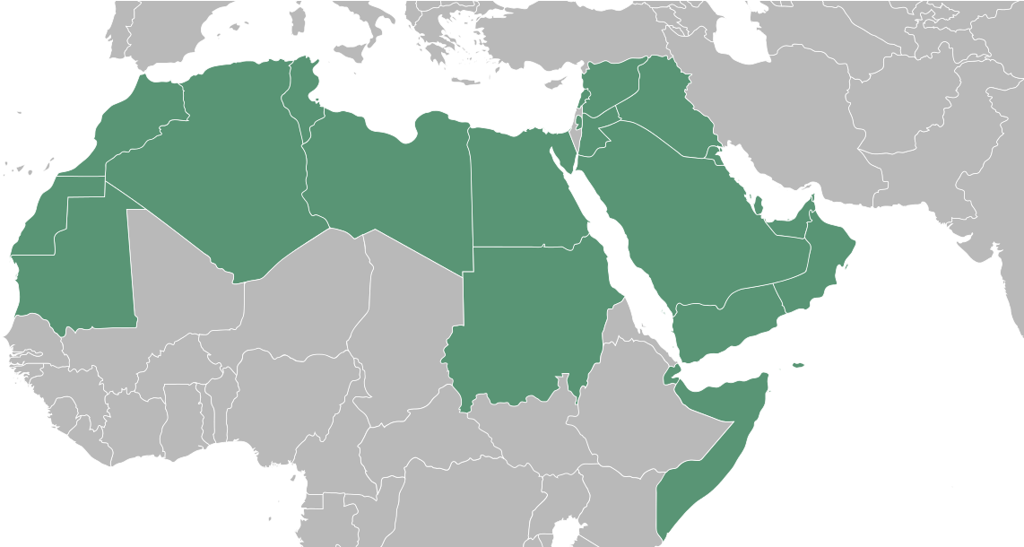 Download Arab World - Blank Map Of Arab World - Full Size PNG Image ...