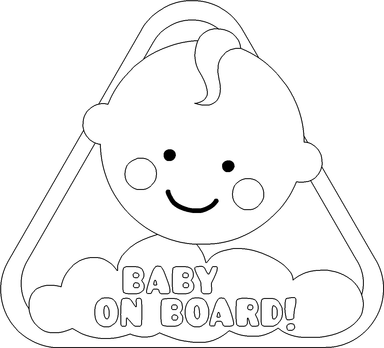 Download Baby On Board Coloring Page - Full Size PNG Image - PNGkit
