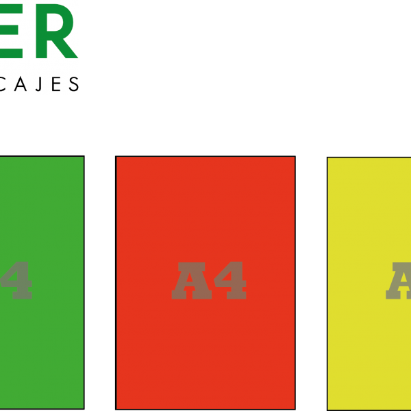 Download 500 Hojas A4 Colores Rojo, Verde O Amarillo - Folio De Colores ...