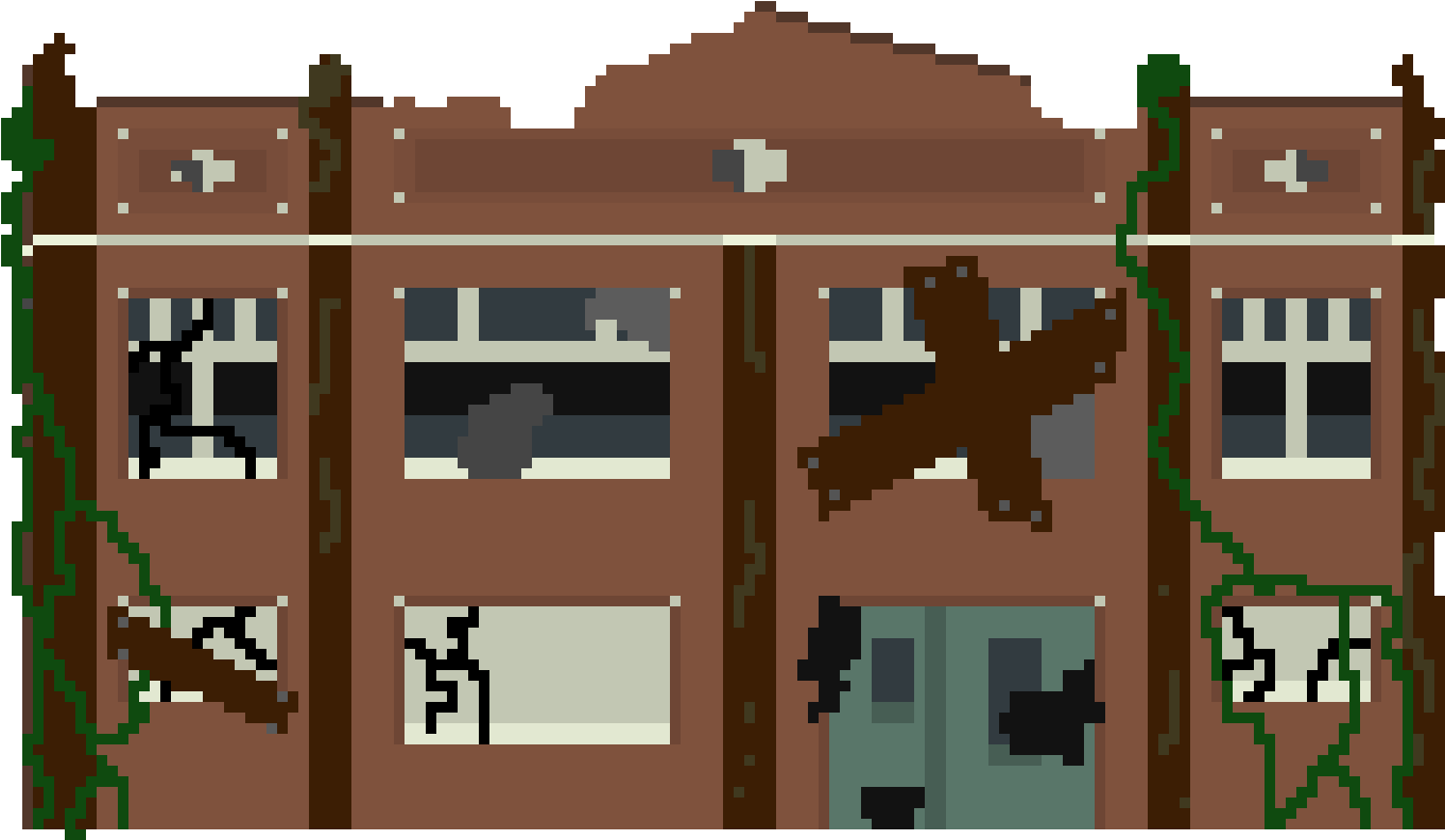 Download Warehouse Broken Down - Broken Building Pixel Art - Full Size ...