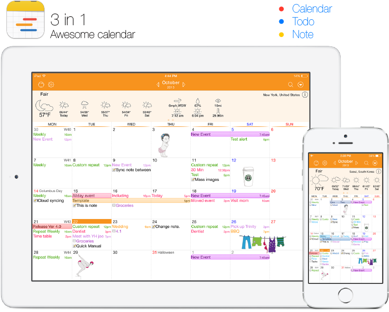 Download Feature Of Awesome Calendar - Calendar App Ipad Pro - Full ...