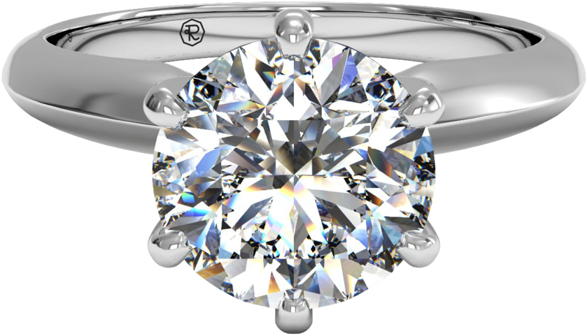 Download 18k White Gold Solitaire Diamond Six Prong Knife Edge - Knife ...