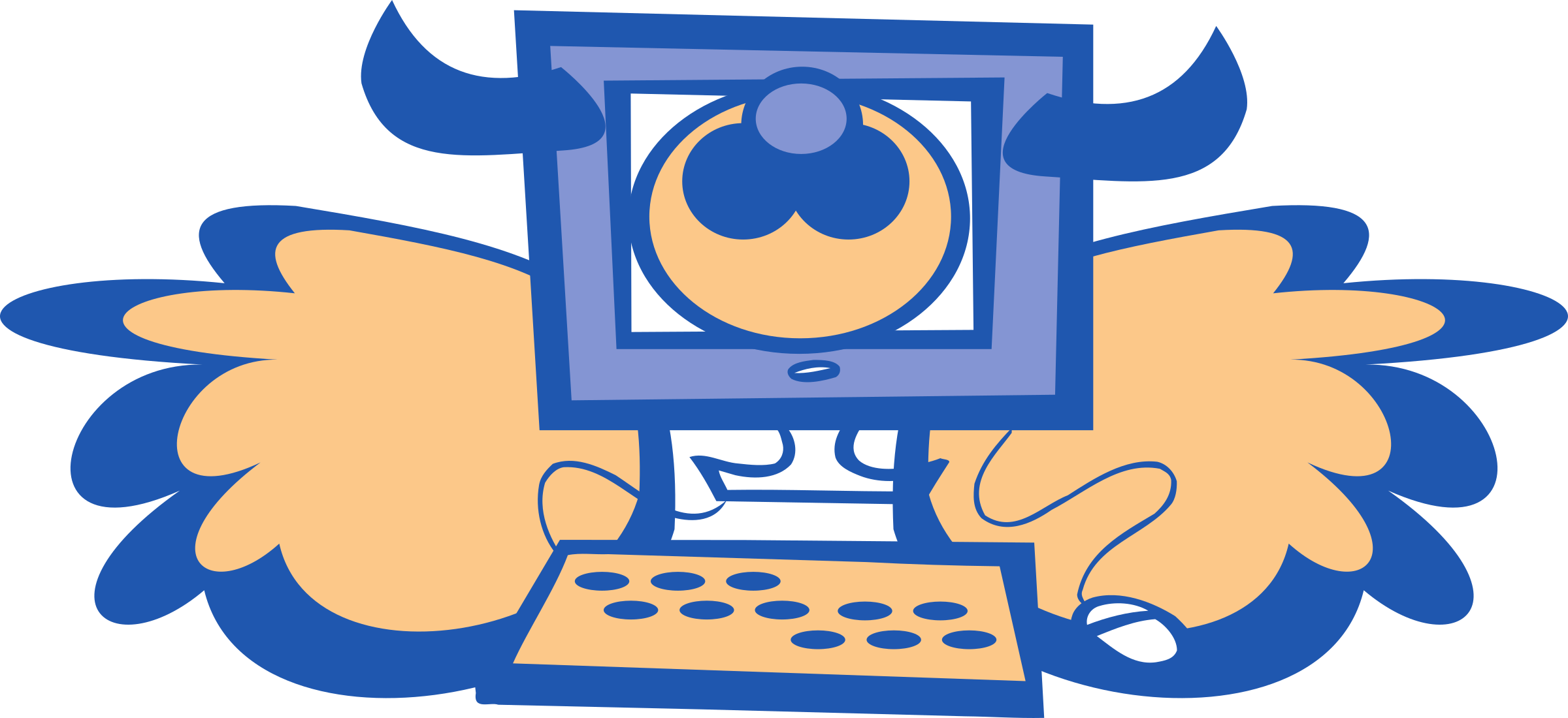 Download Free Vector Angel Cow Computer With Wings Clip Art - Computer ...