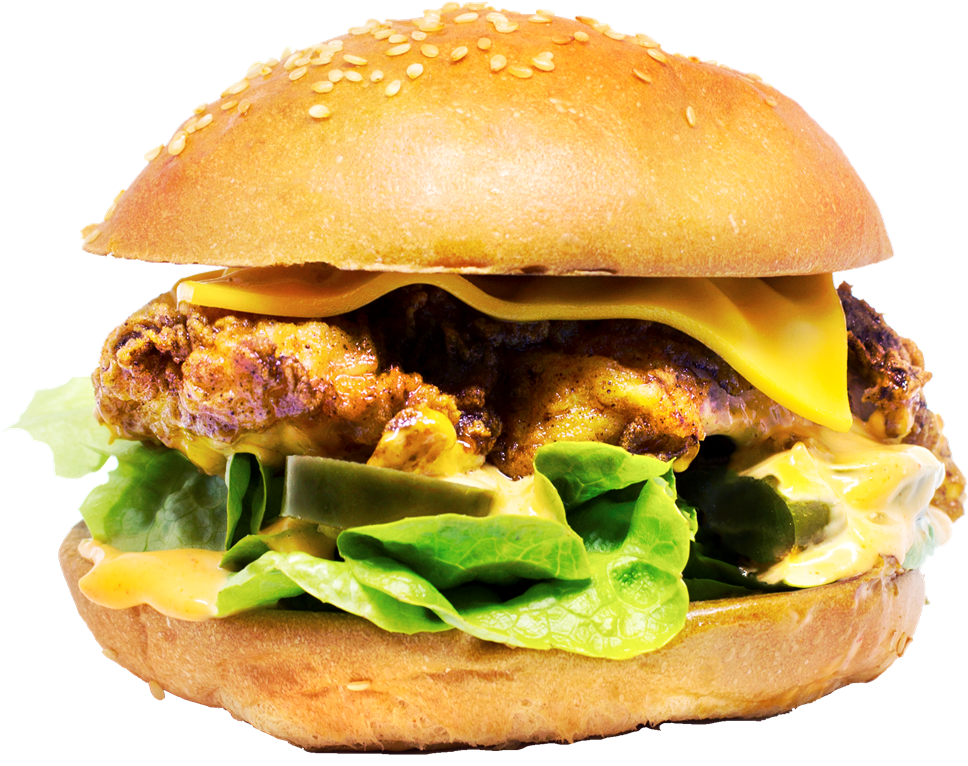 Download The Spicy Bird - Cheeseburger - Full Size PNG Image - PNGkit