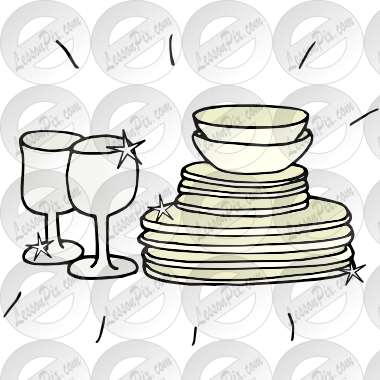 Clearing The Table Clipart Black