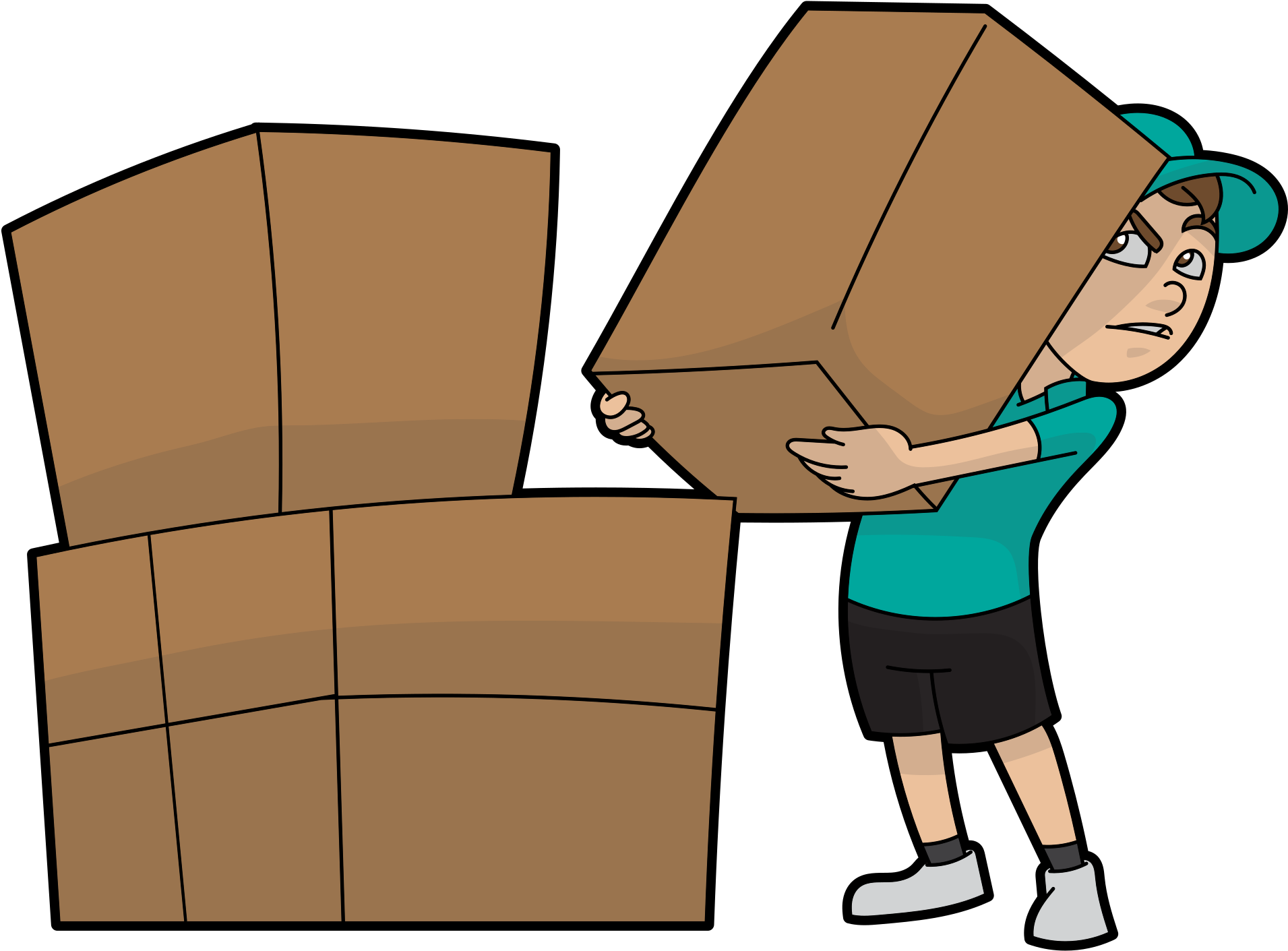 Download Open - Lifting Boxes Cartoon - Full Size PNG Image - PNGkit