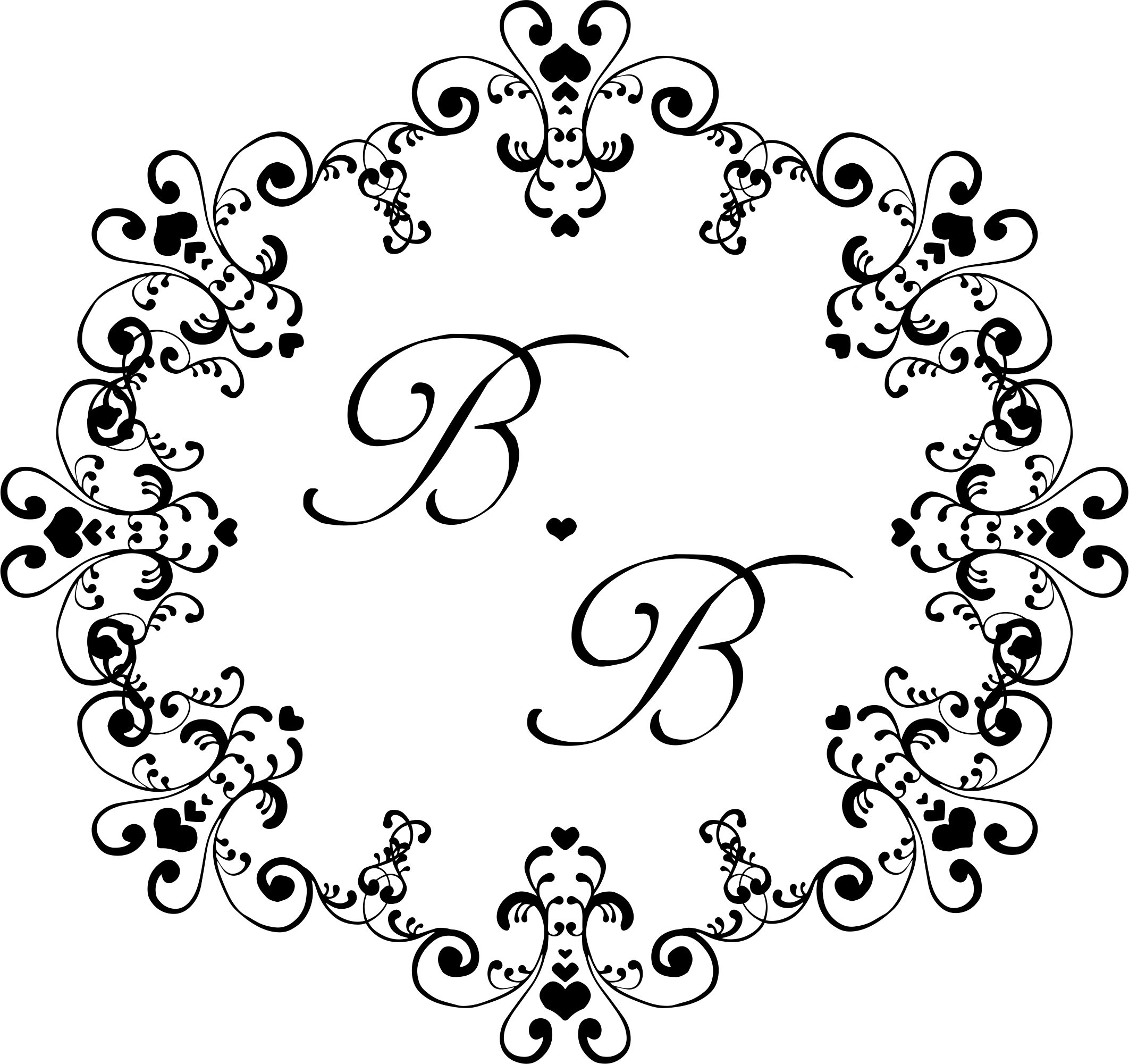 Download Monograma Png - Wedding Monogram B Shower Curtain - Full Size ...