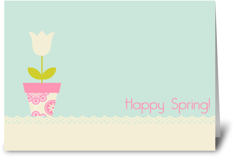 Download Happy Spring Greeting Card - Illustration - Full Size PNG ...